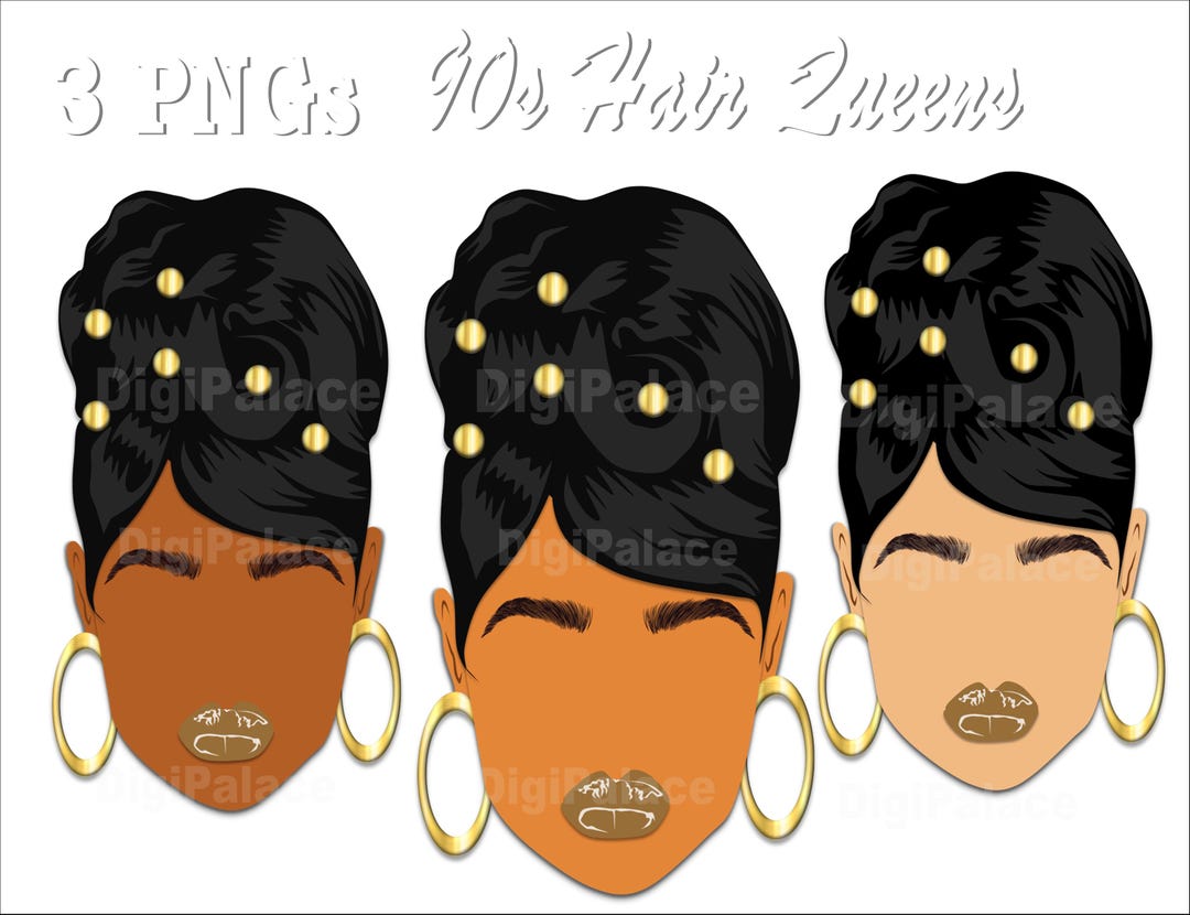 90s Queen Bun PNG: Updo Hair Salon Art (digital Download - Etsy