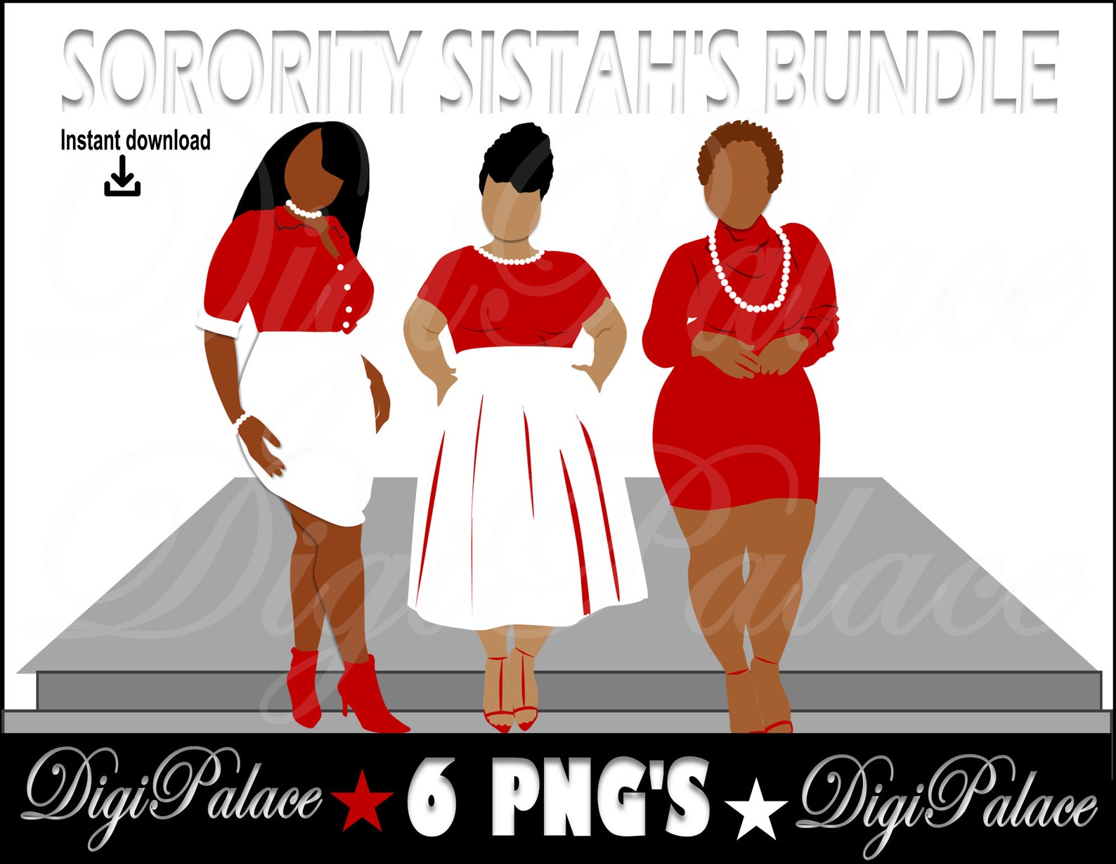 Sorority Sistah Clipart Natural Hair Black Woman Black - Etsy