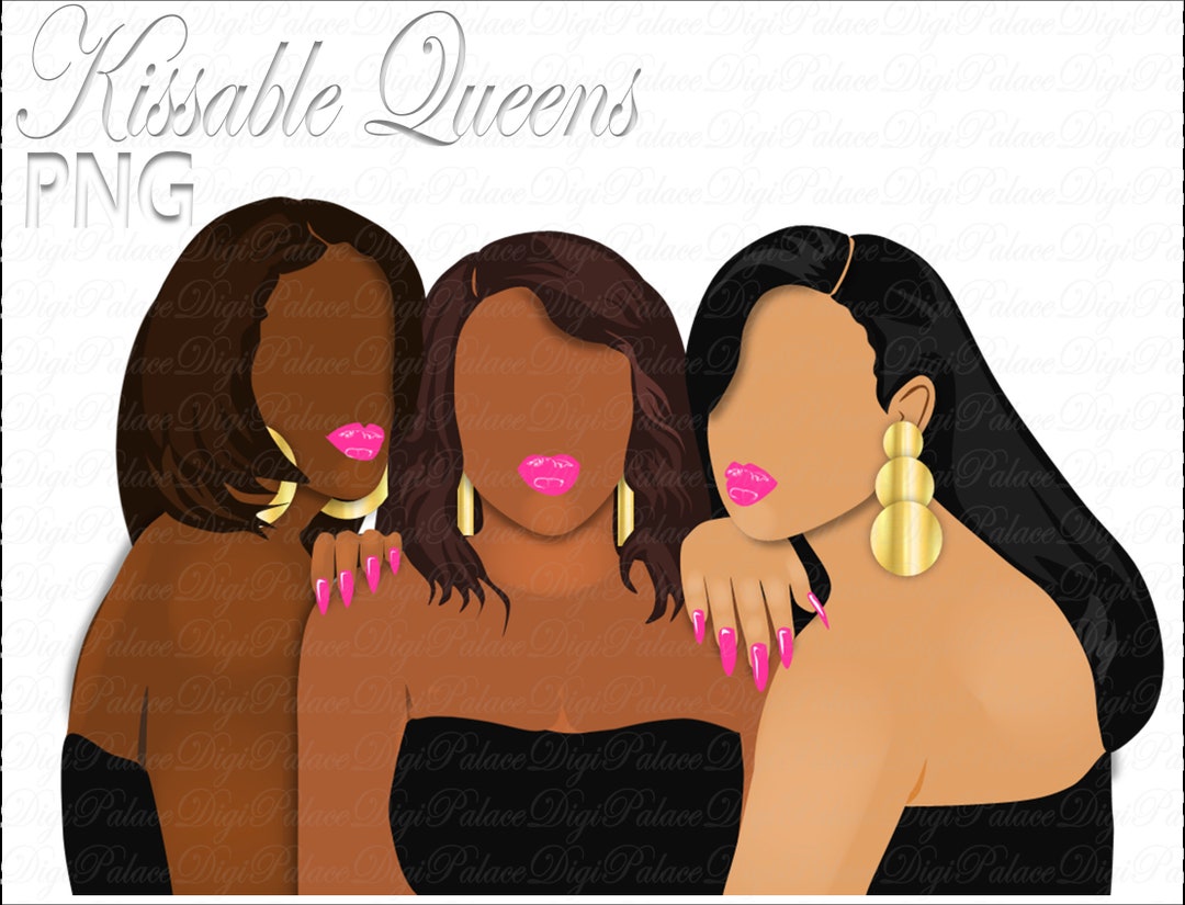 Beautiful African American Best Friends Clipart, Black Girl Clipart ...