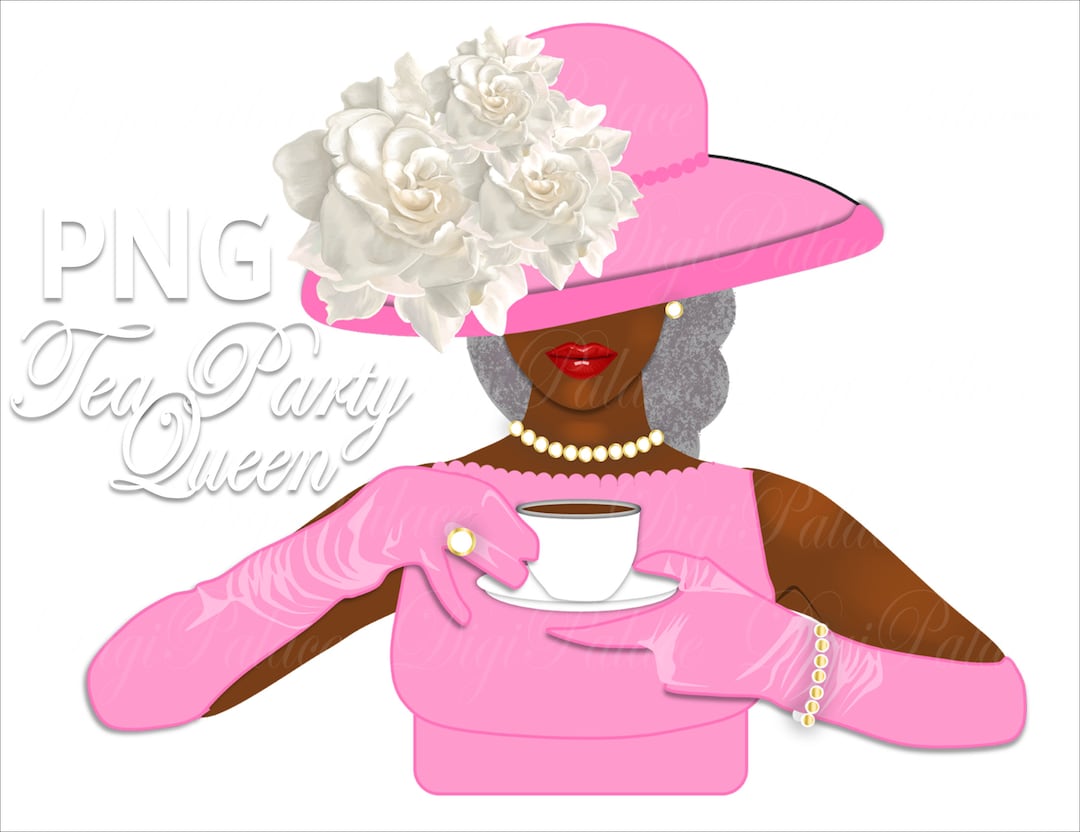 Pink Tea Party Clipart Fedora Hat, Sorority Sistah Clipart Teacup ...