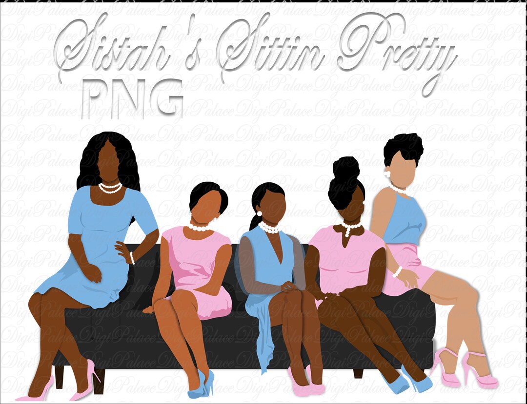Sorority Sistah Clipart: Black Women PNG (digital Download) - Etsy