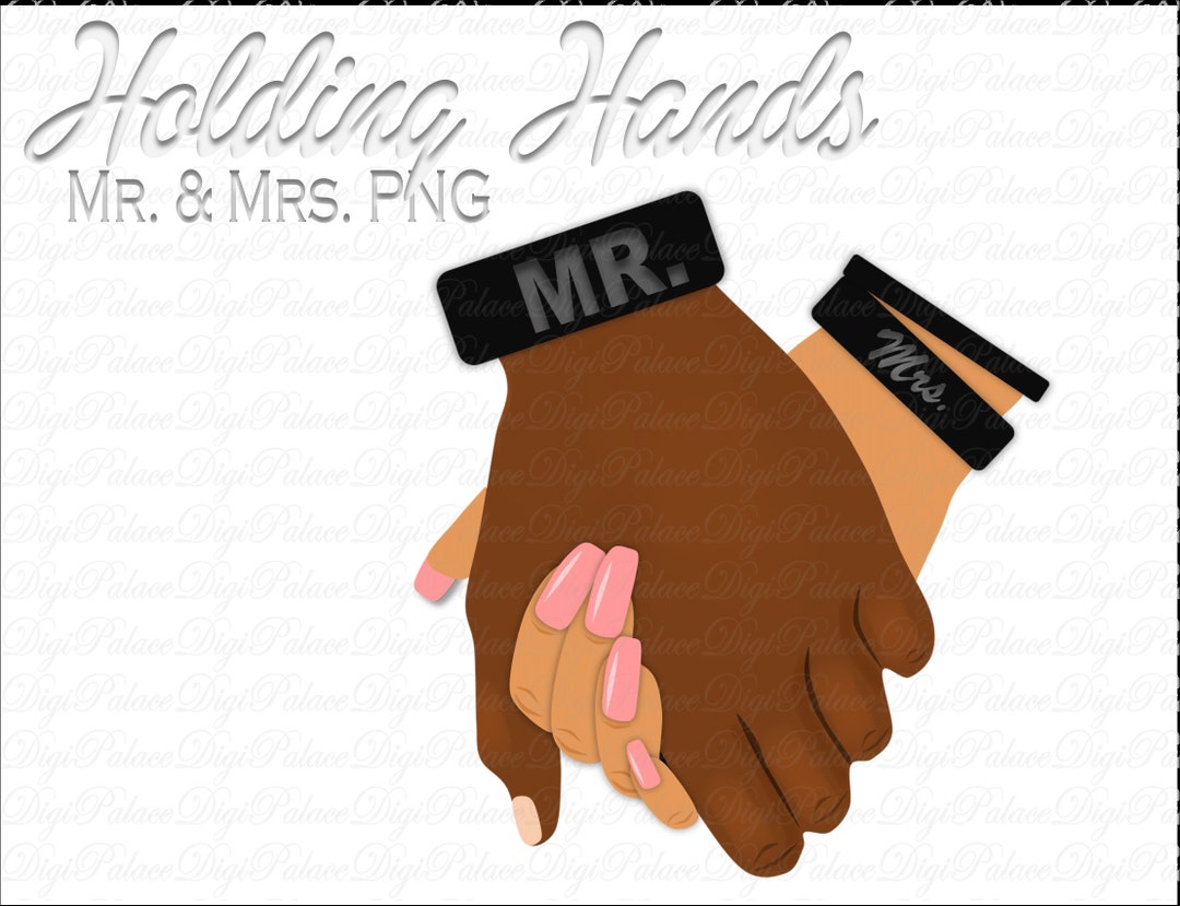 Mr. and Mrs. Holding Hands PNG: Black Love, Wedding Design (PNG File ...