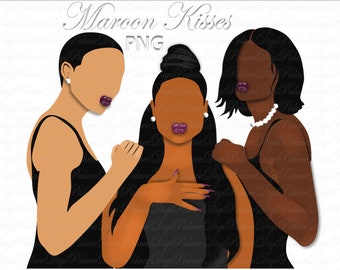 Beautiful African American Best Friends Clipart Black Girl - Etsy