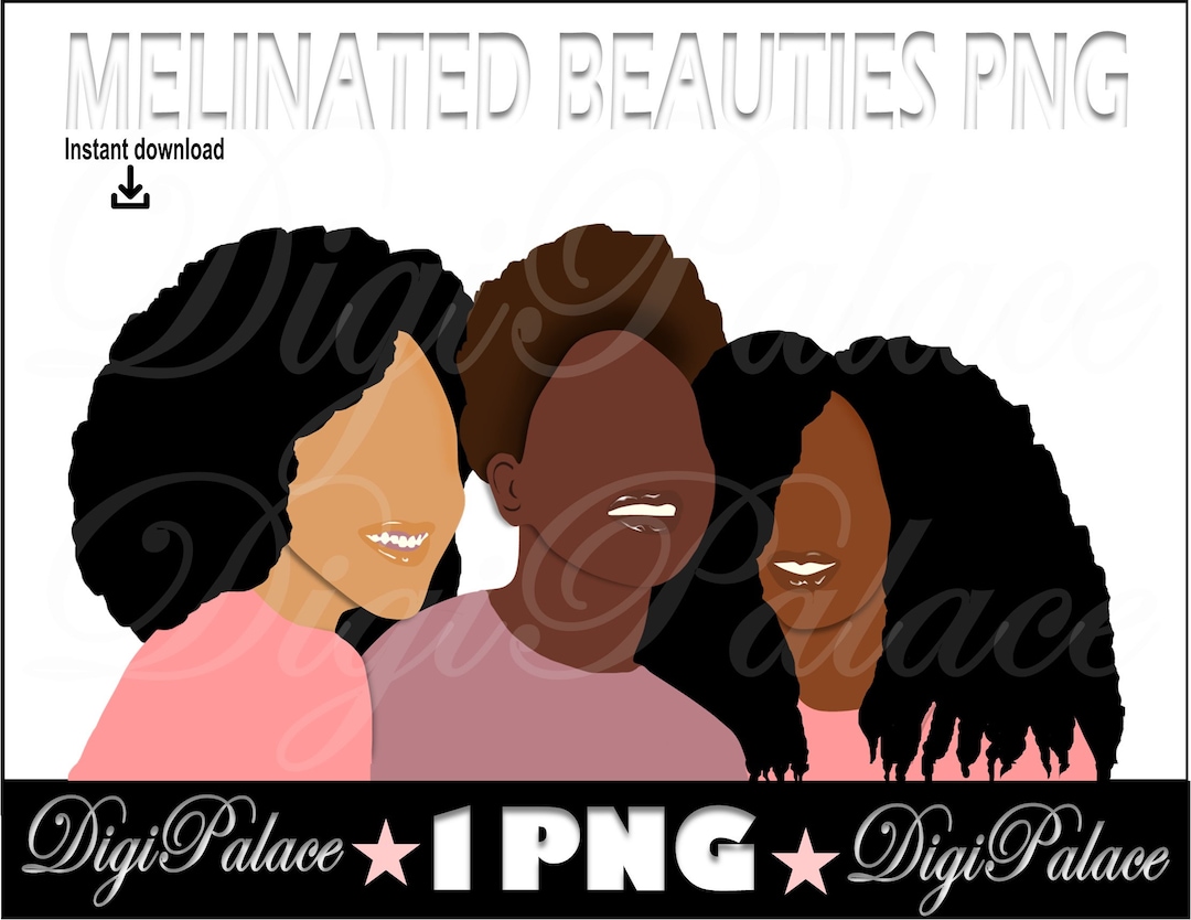 Black Girl Best Friends Clipart, Afro Girls PNG (digital Download) - Etsy