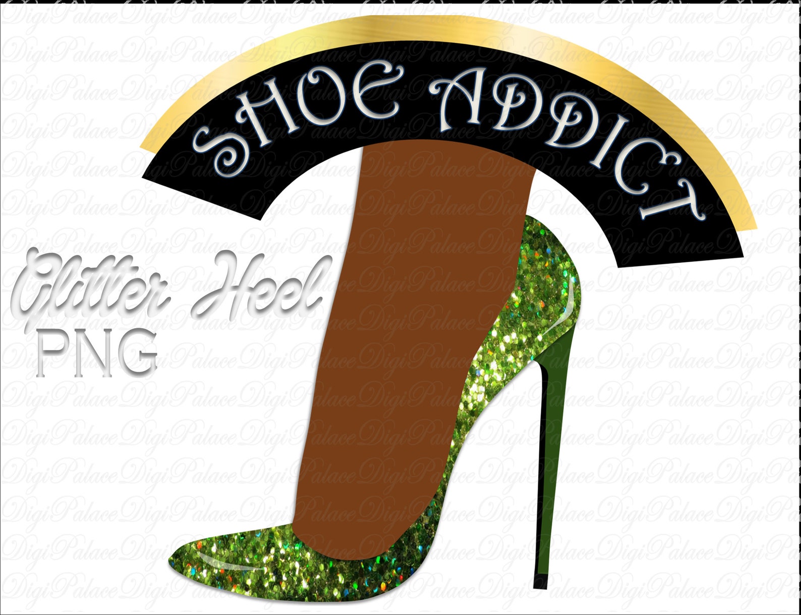 Glitter High Heel PNG: Shoe Addict Clipart - Etsy