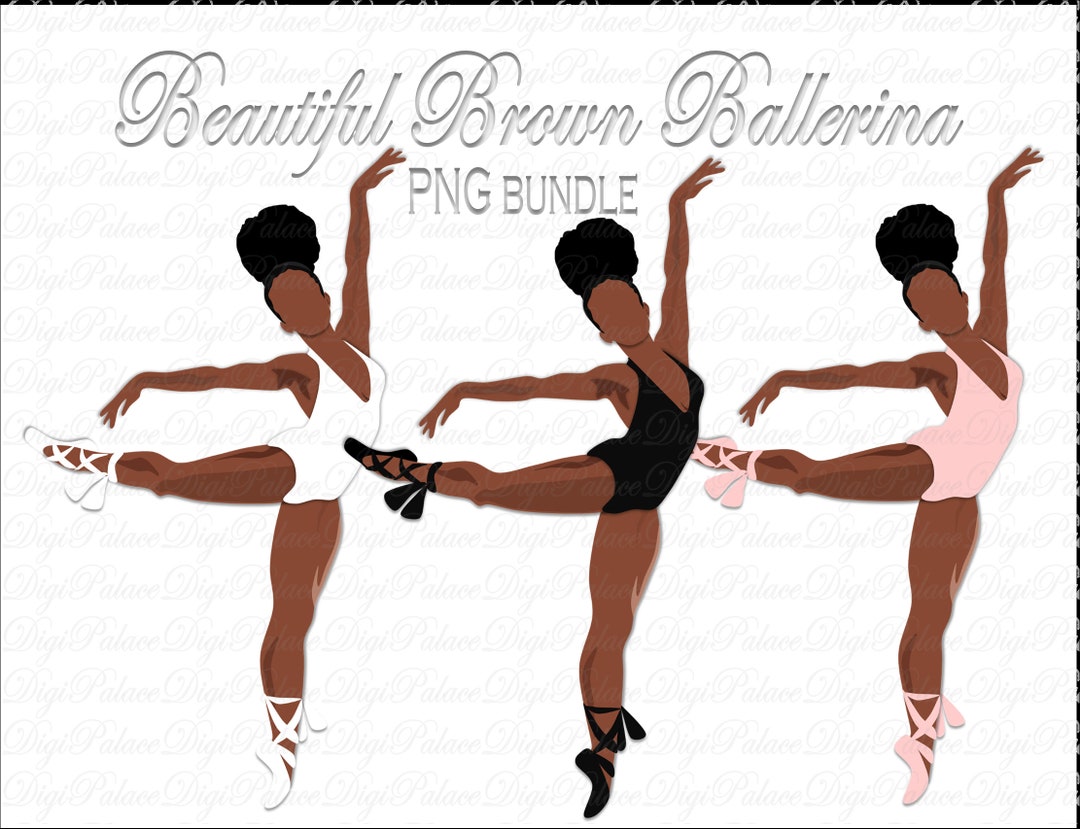 Beautiful Brown Ballerina Bundle Clipart, Ballet Clipart, African ...