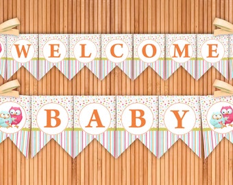 What A Hoot Owl Baby Shower Printable Banner Instant | Etsy