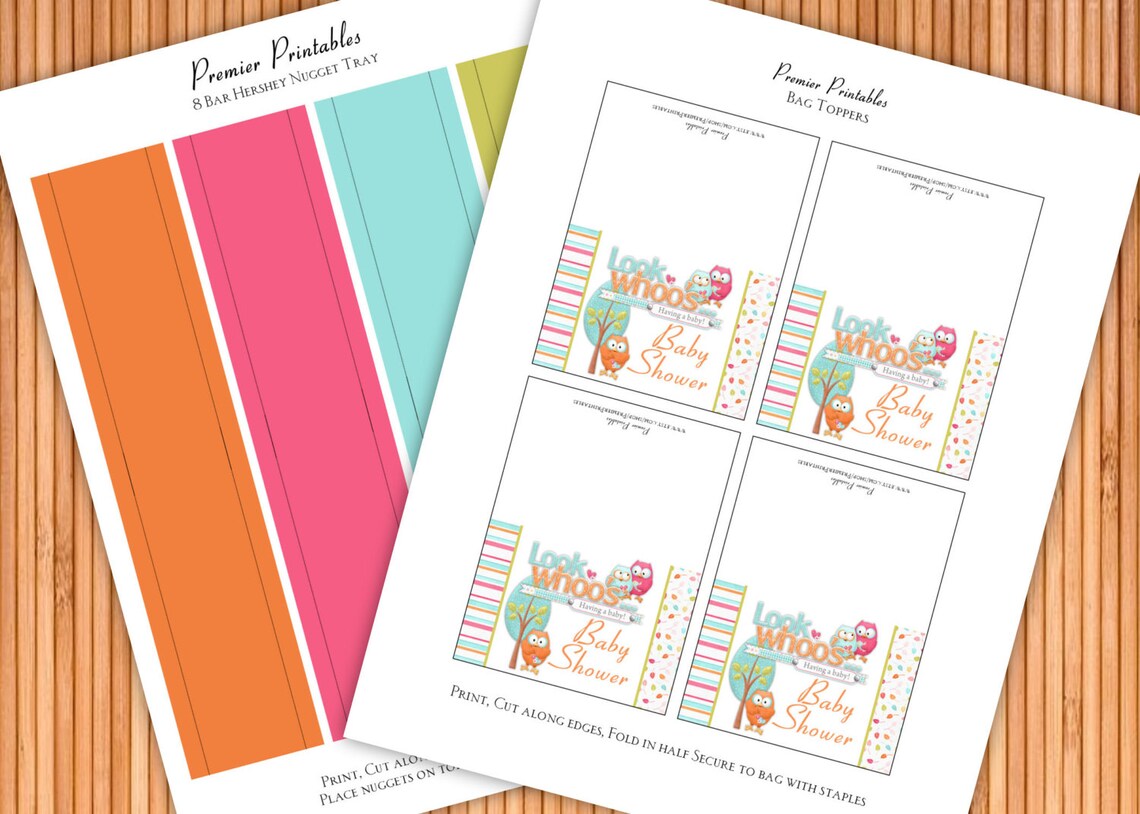 What A Hoot Owl Baby Shower Printable Hershey Nugget Wrappers Kit ...