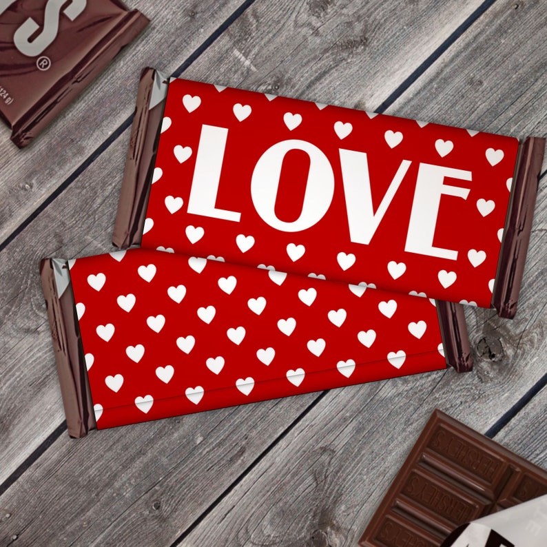 Love 2 Wrapper Designs Printable Hershey Candy Bar Wrappers Instant ...