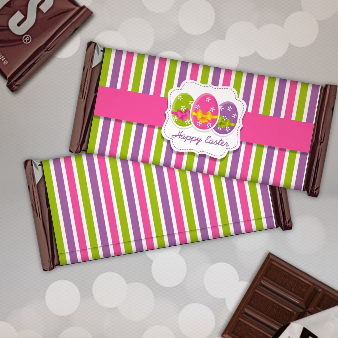 Happy Easter Printable Candy Bar Wrappers Instant Download Easter Eggs ...