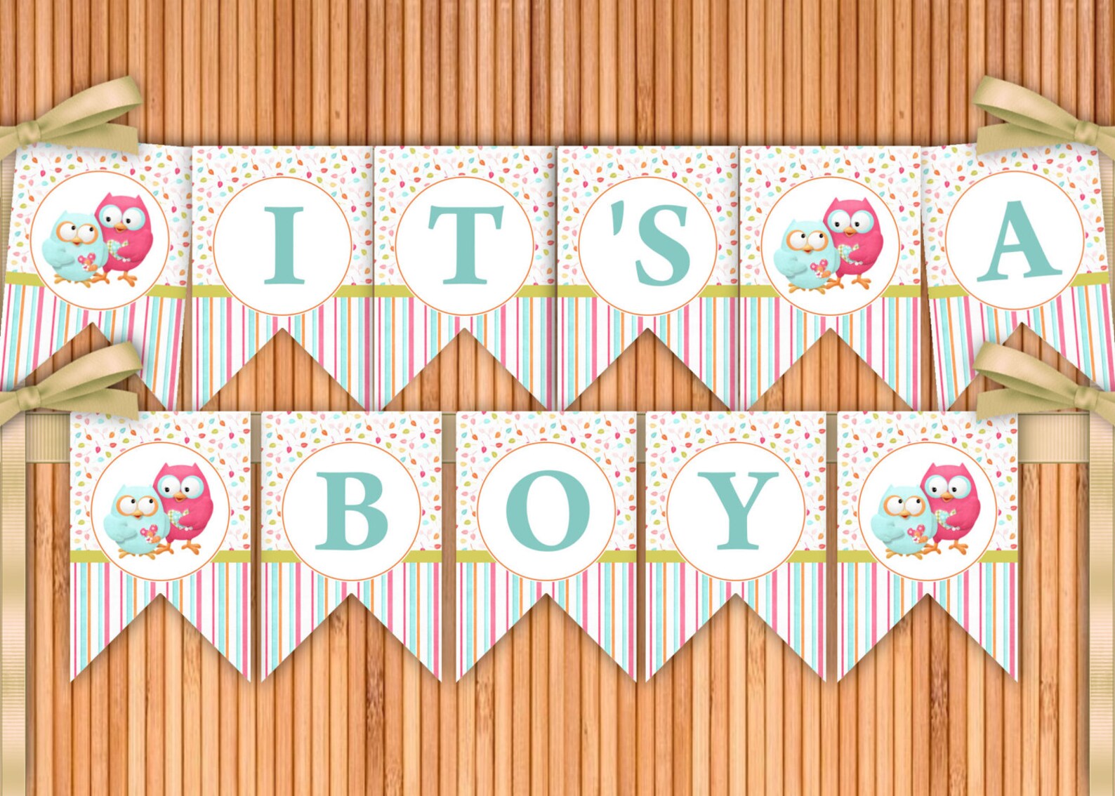 What A Hoot Owl It's A Boy Printable Banner Instant - Etsy