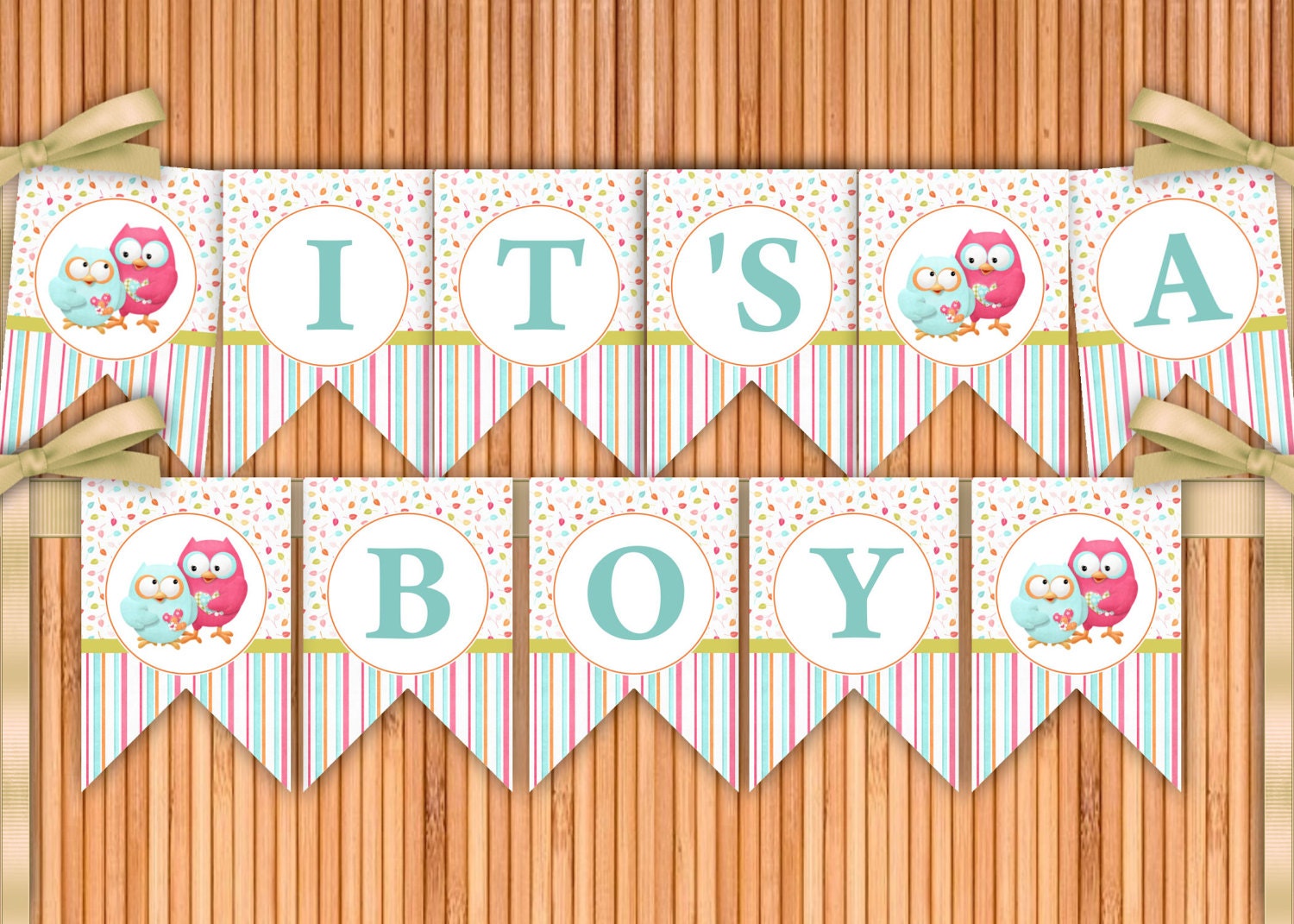 What A Hoot Owl It's A Boy Printable Banner Instant Download - Etsy