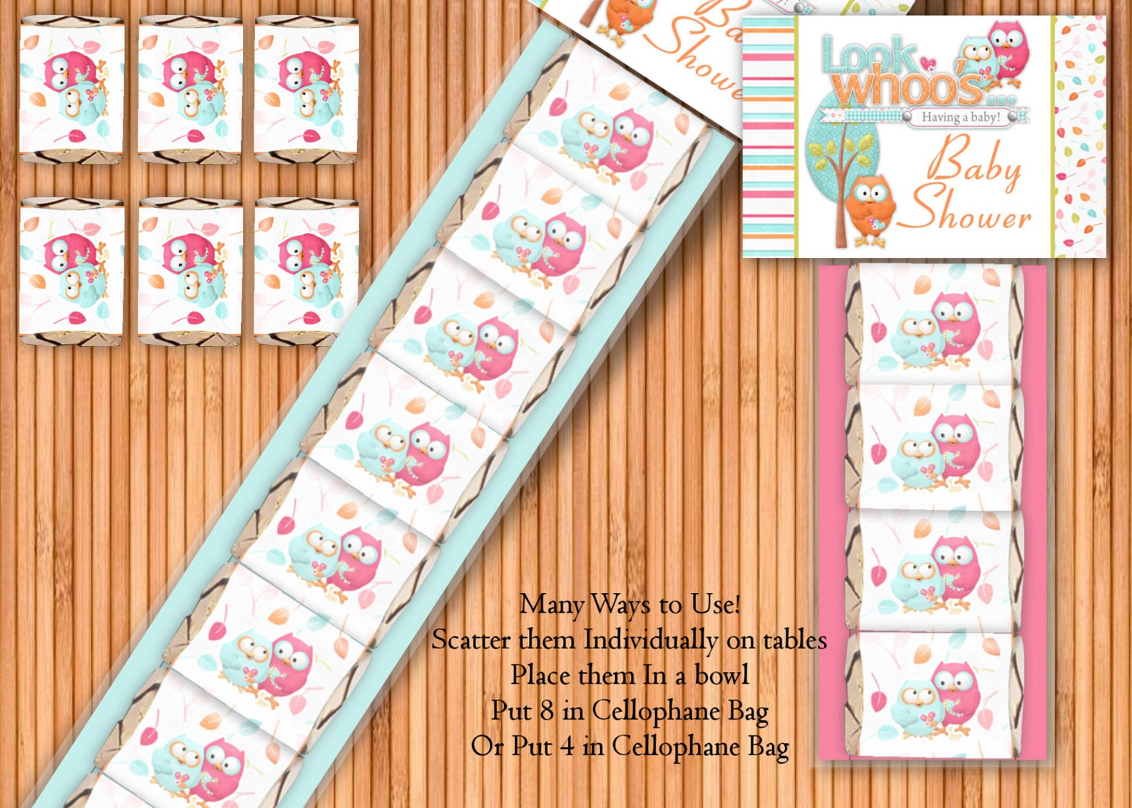 What A Hoot Owl Baby Shower Printable Hershey Nugget Wrappers Kit ...