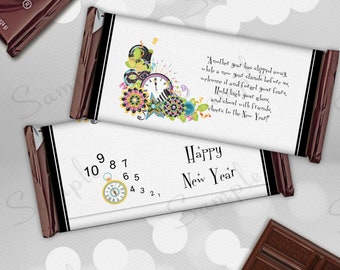 Instant Download Printable HAPPY NEW Year Chocolate Candy Bar Wrappers ...