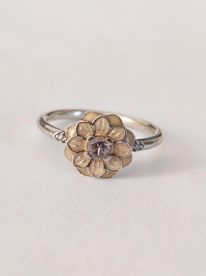 Original Vintage Pandora Sterling Silver Blooming Dahlia Ring Size 48 ...