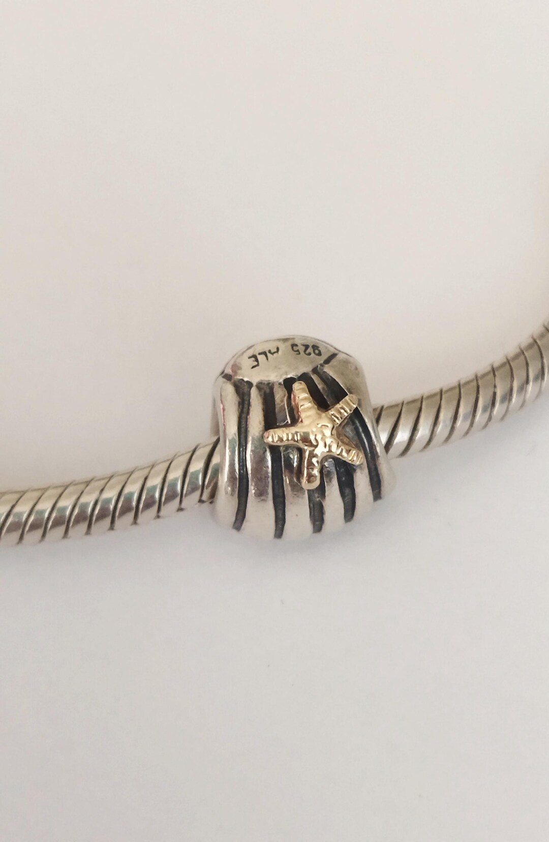 Authentic PANDORA 14K Gold Detail & 925 Sterling Silver Starfish and ...