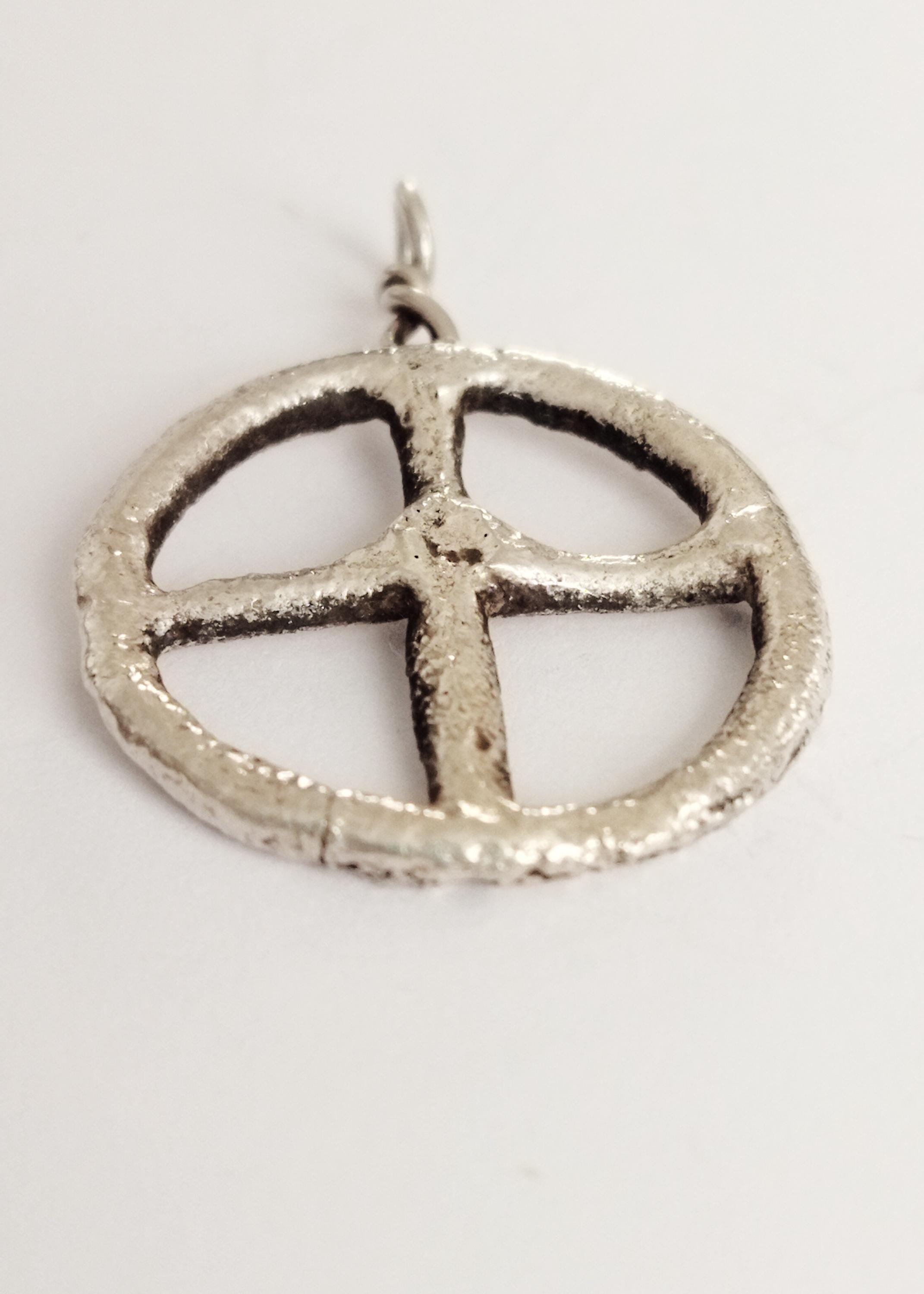 Vintage Sterling Silver Solar Cross Pendant, Pagan Jewelry, Solar ...