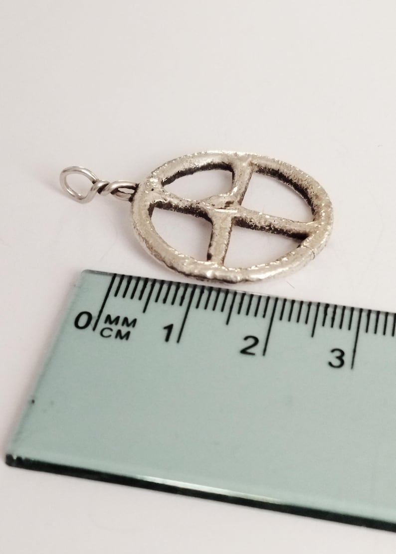 Vintage Sterling Silver Solar Cross Pendant, Pagan Jewelry, Solar ...