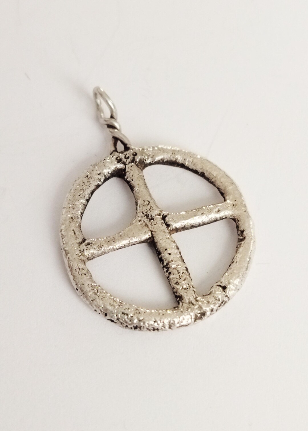Vintage Sterling Silver Solar Cross Pendant, Pagan Jewelry, Solar ...