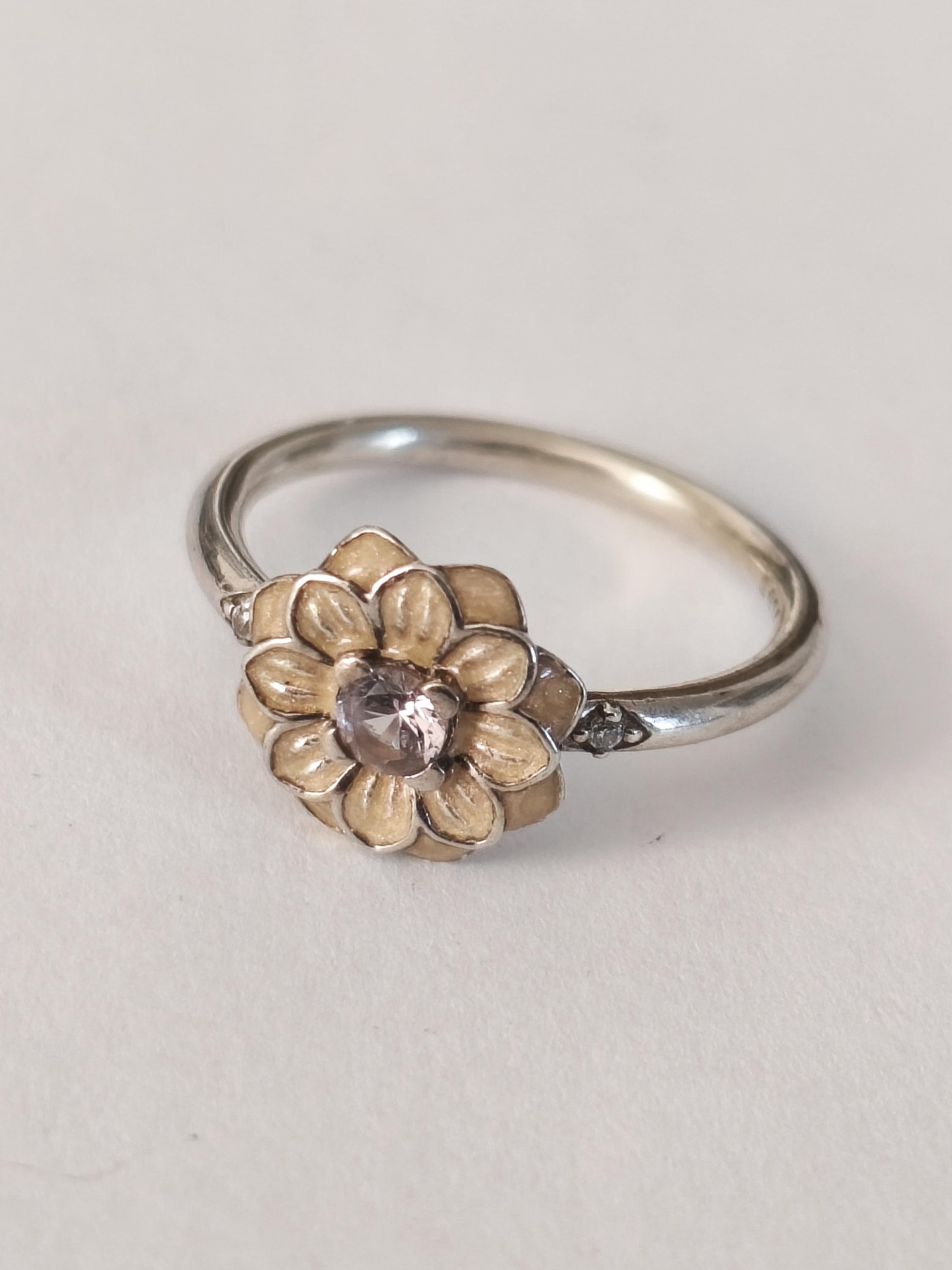 Original Vintage Pandora Sterling Silver Blooming Dahlia Ring Size 48 ...