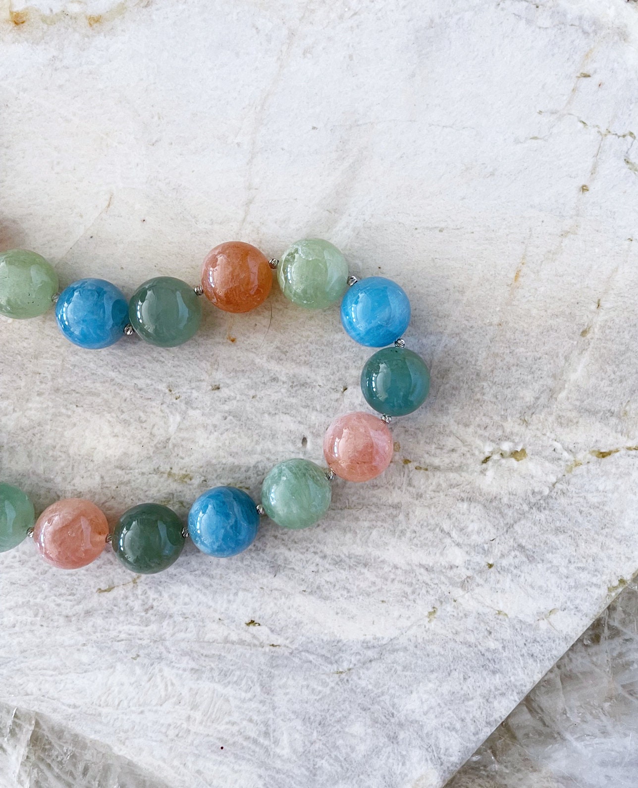 20mm Mixed Beryl Blue Green and Teal Aquamarine With Morganite - Etsy