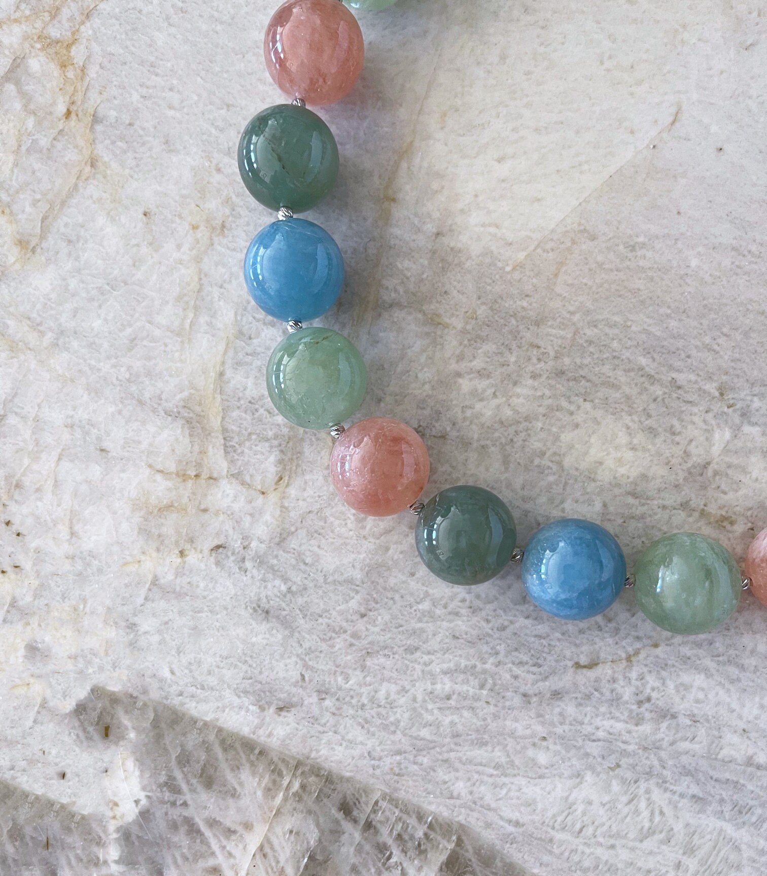 20mm Mixed Beryl Blue Green and Teal Aquamarine With Morganite - Etsy