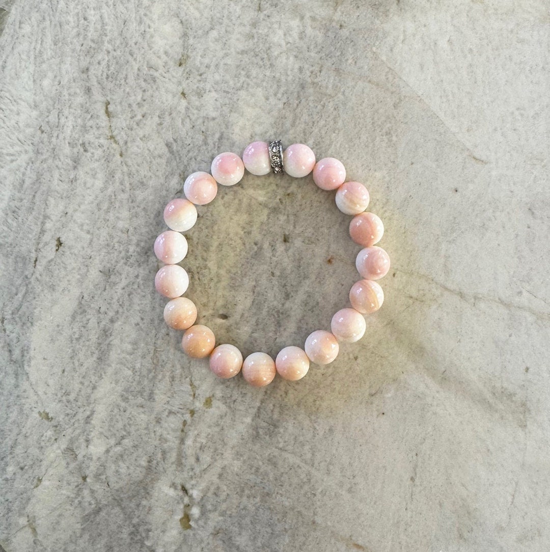 Pink Queen Conch Bracelet - 10mm Swarovski Stretch Handcrafted - Etsy