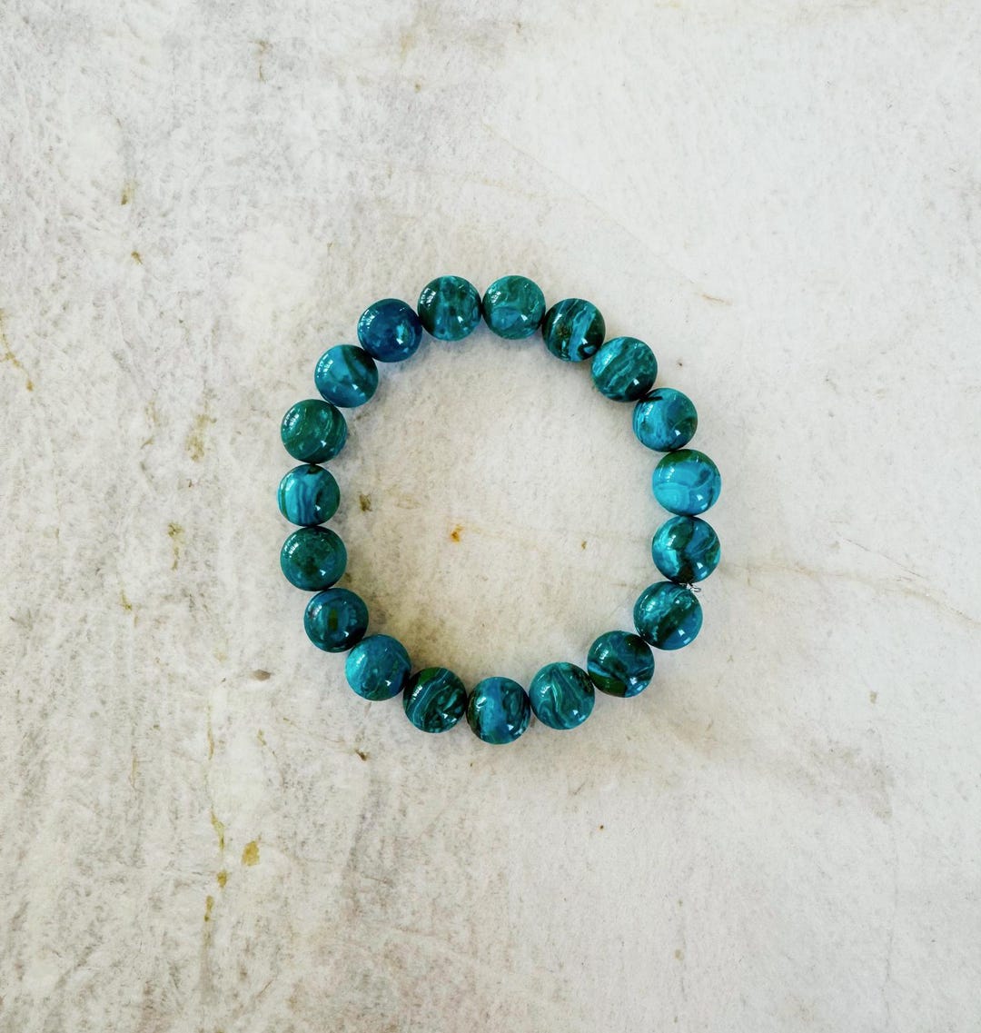 Peruvian Blue Opal Bracelet - 10mm Stretch Luxury Handcrafted - Etsy