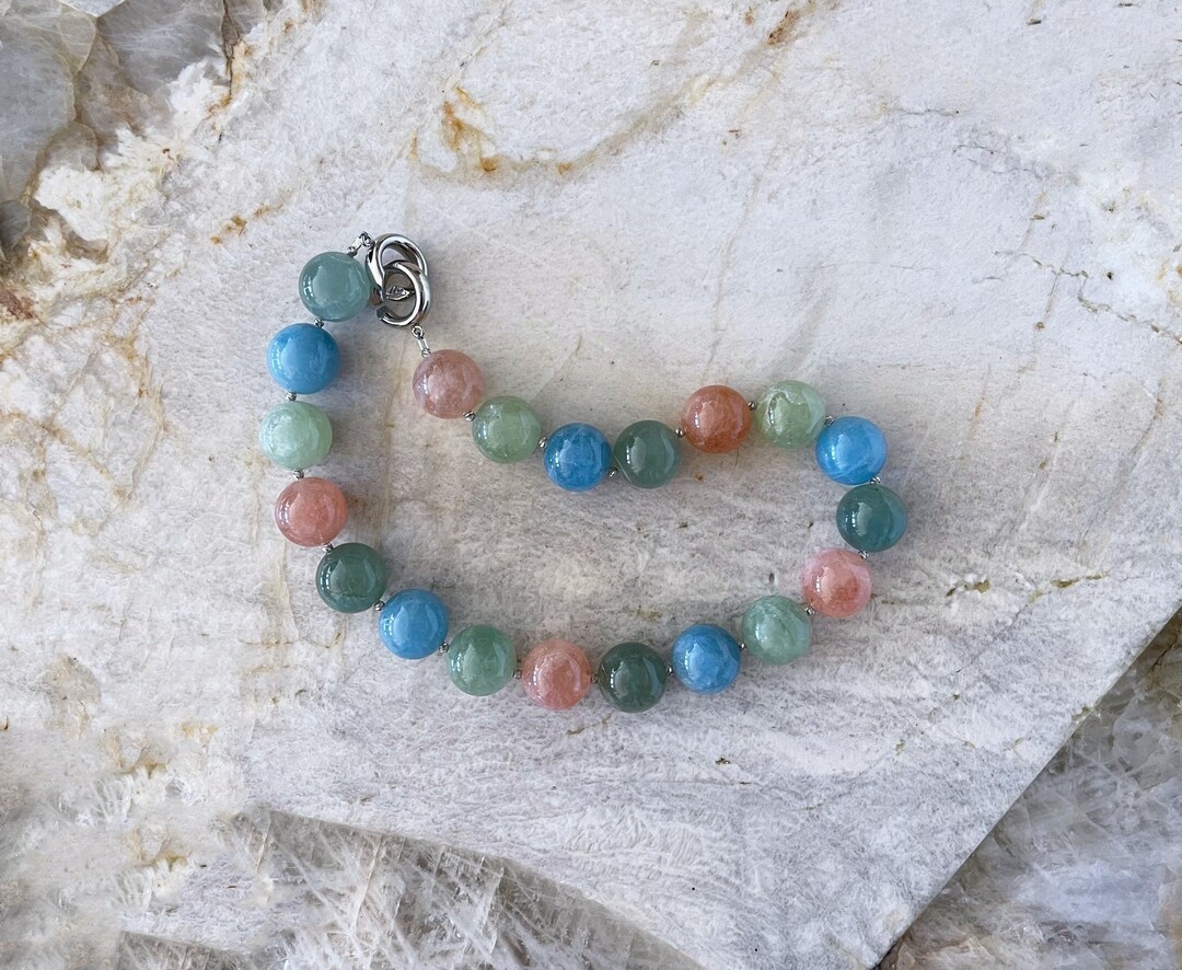 20mm Mixed Beryl Blue Green and Teal Aquamarine With Morganite - Etsy
