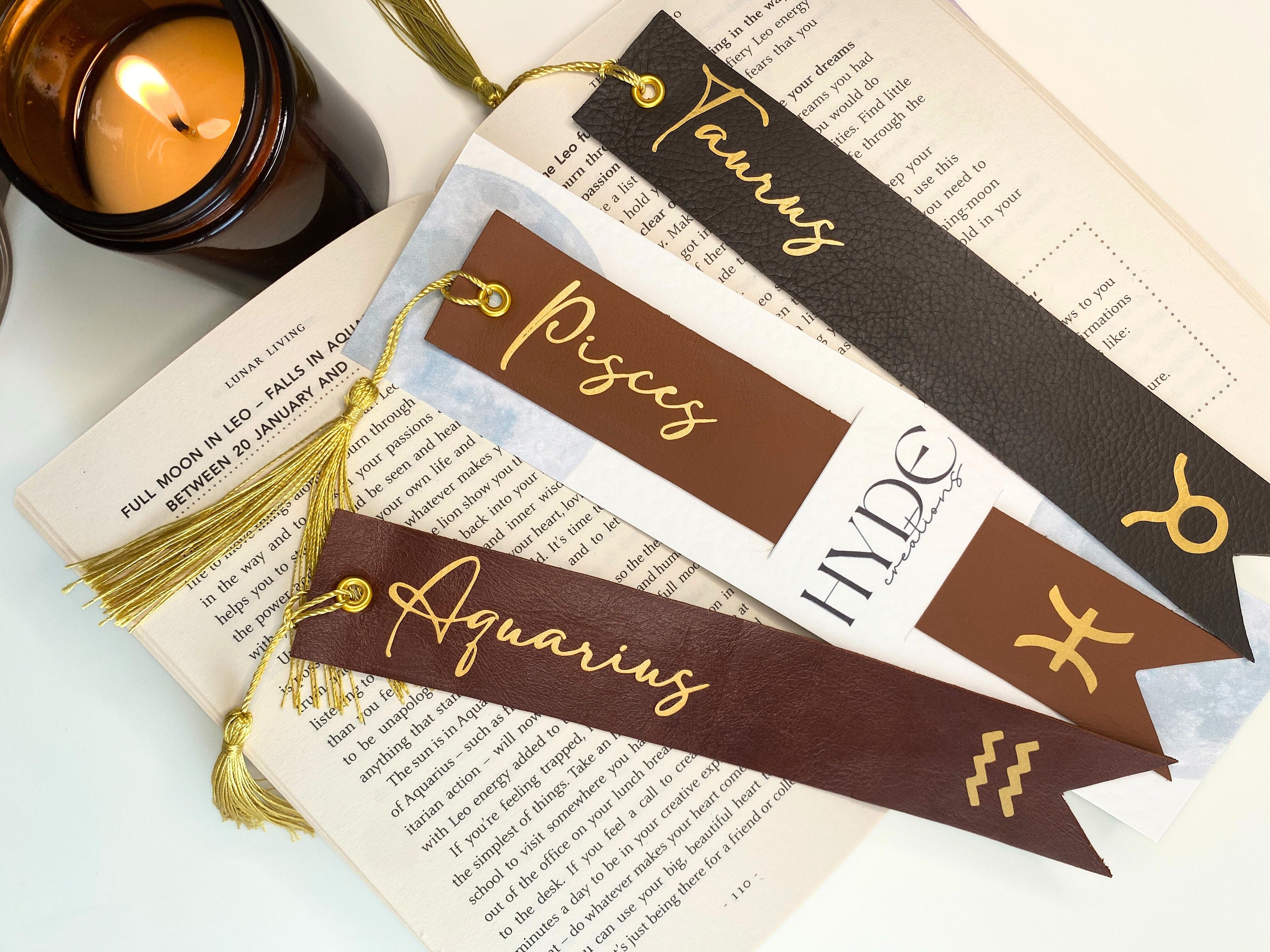Leather Star Sign Bookmark, Graduation Gift, Anniversary Gift, Gifts ...