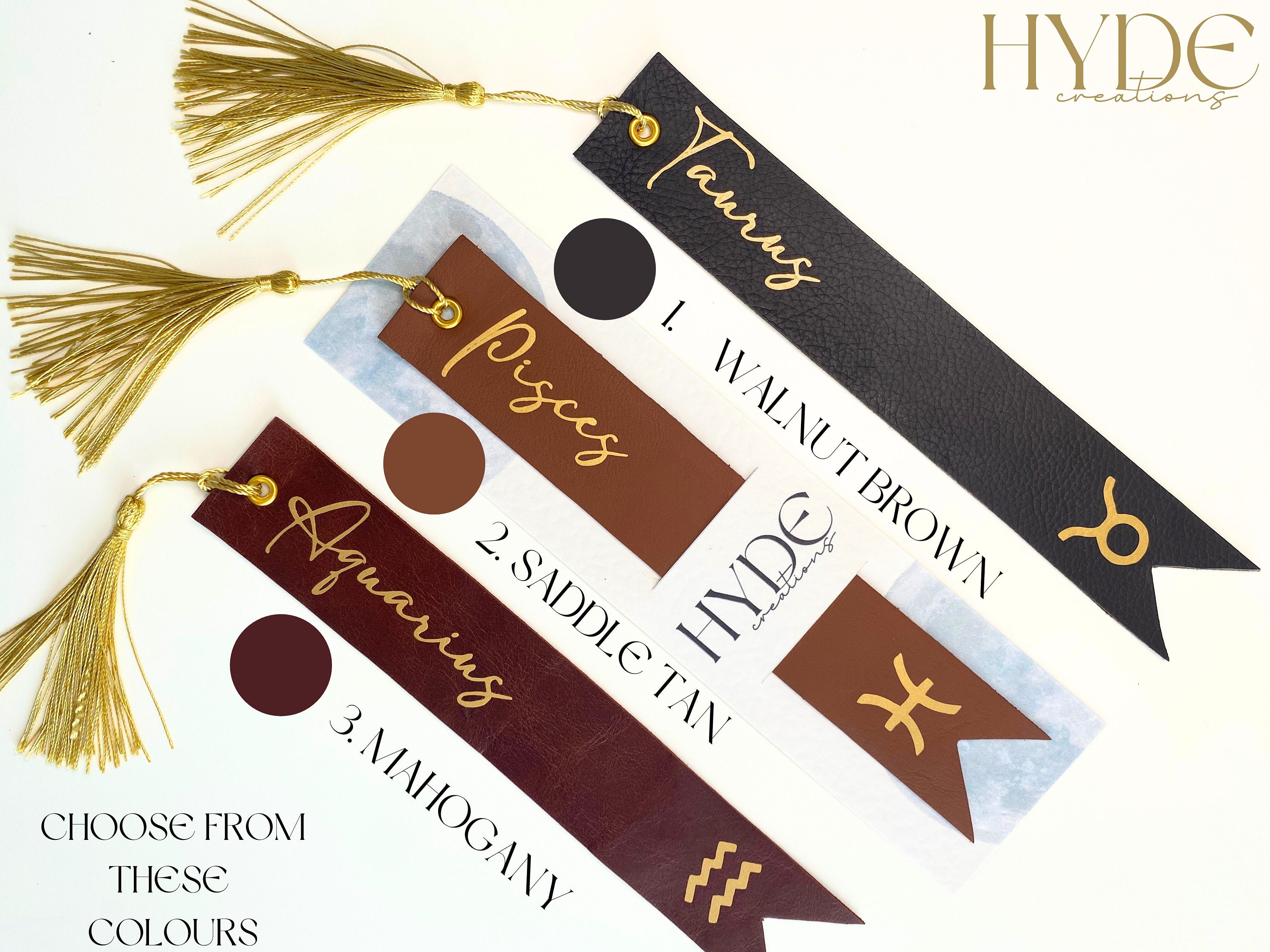 Leather Star Sign Bookmark, Graduation Gift, Anniversary Gift, Gifts ...