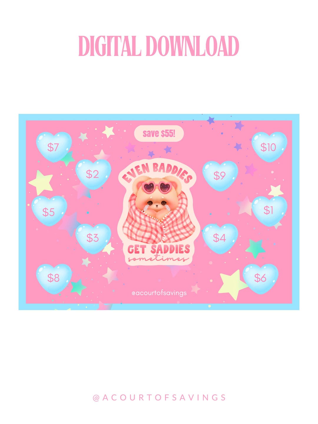 Even Baddies Get Saddies Sometimes A5 DIY Scratch off | Savings ...