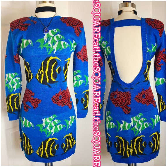 Betsey Johnson punk label 80s under the sea tropical … - Gem