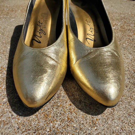 VINTAGE - NIGHT LIFE - Gold Goddess Shiny Pumps high… - Gem