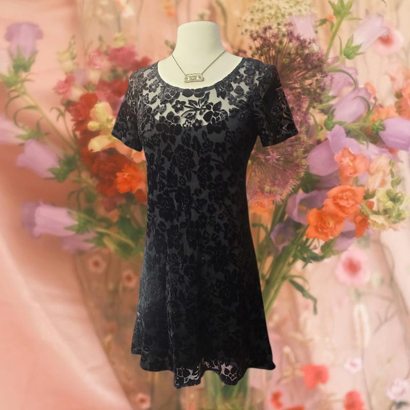 Y2k Floral Burnout Dress - Etsy