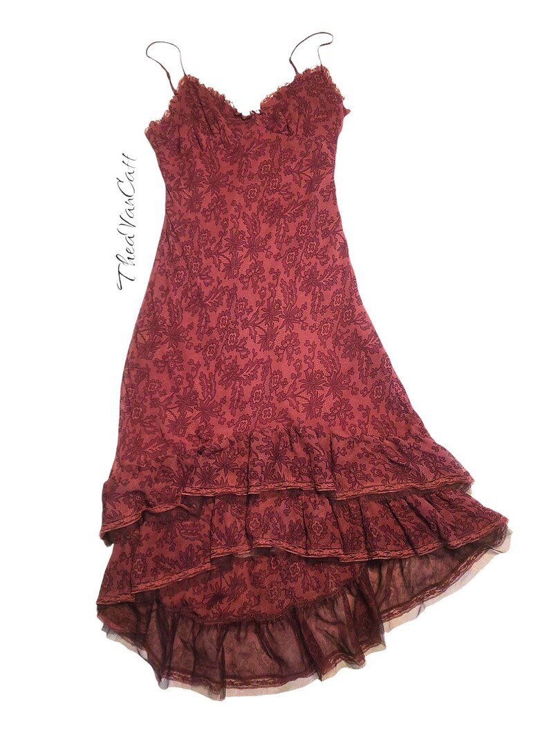 NWT Betsey Johnson New York Vintage 90s Y2k Floral Sheer Silk Ruffles ...