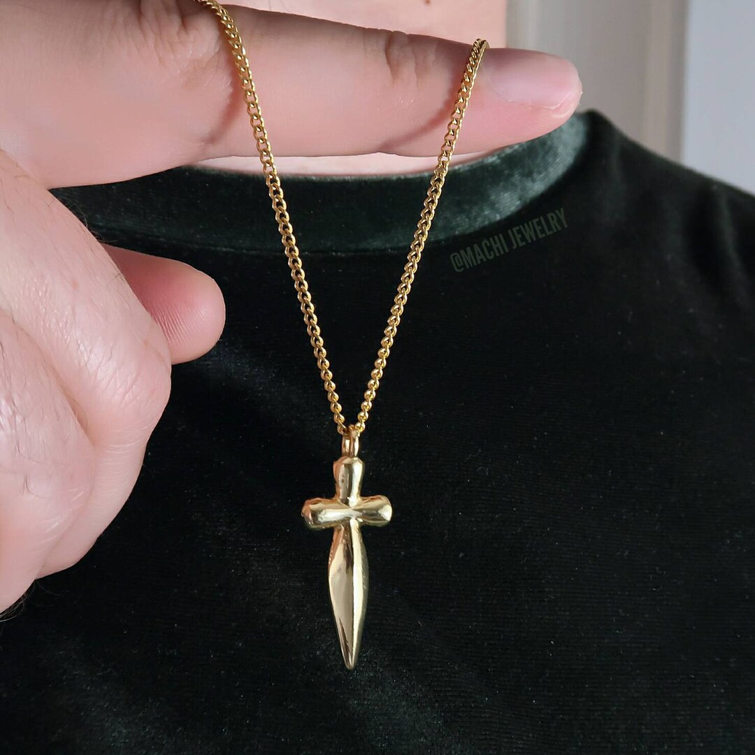 Ancient Medieval Dagger Necklace for Men Man Necklace Gold Dagge ...