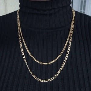 Mens Layered Necklaces - Mens Layered Chains -layered Necklace Set for ...