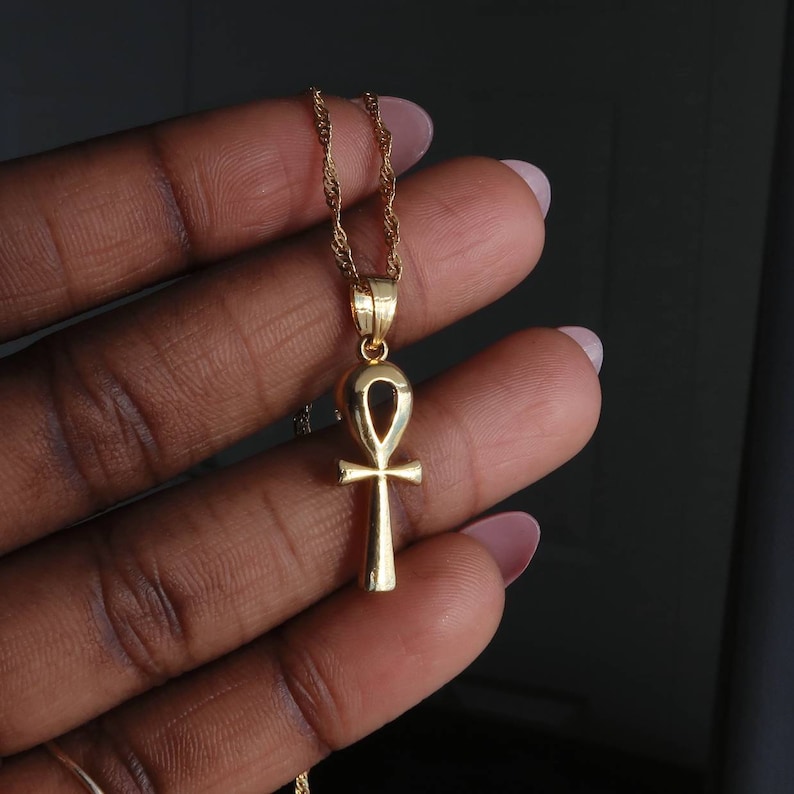 Gold Ankh Necklace Gold Ankh Charm Necklace Egyptian Ankh - Etsy UK