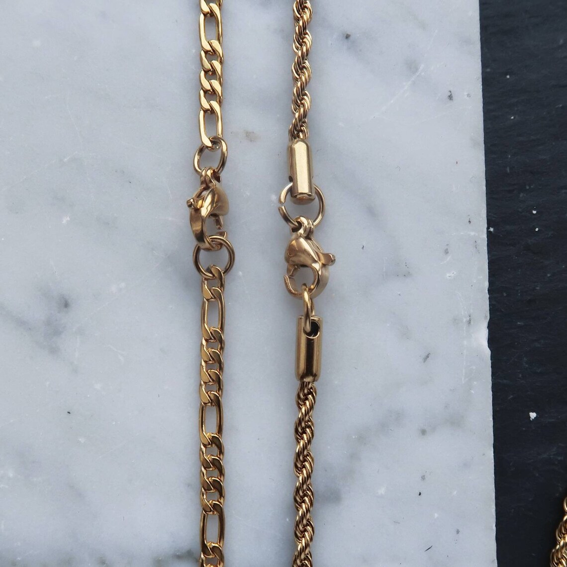 Gold Mens Figaro Chain Italian Style Figaro Necklace 3mm for - Etsy UK