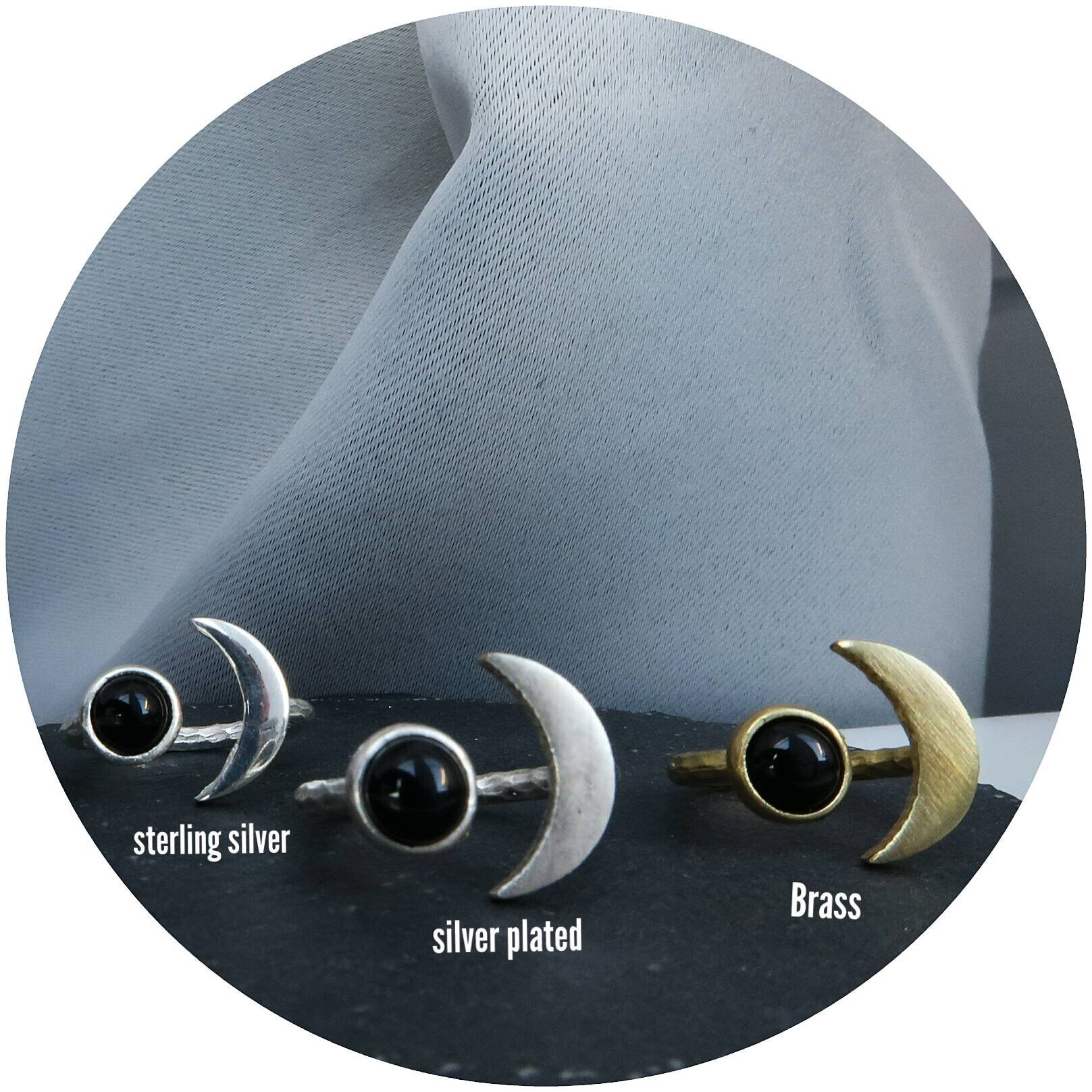 Labradorite Moon Ring Natural Labradorite Gemstone Ring Gold - Etsy