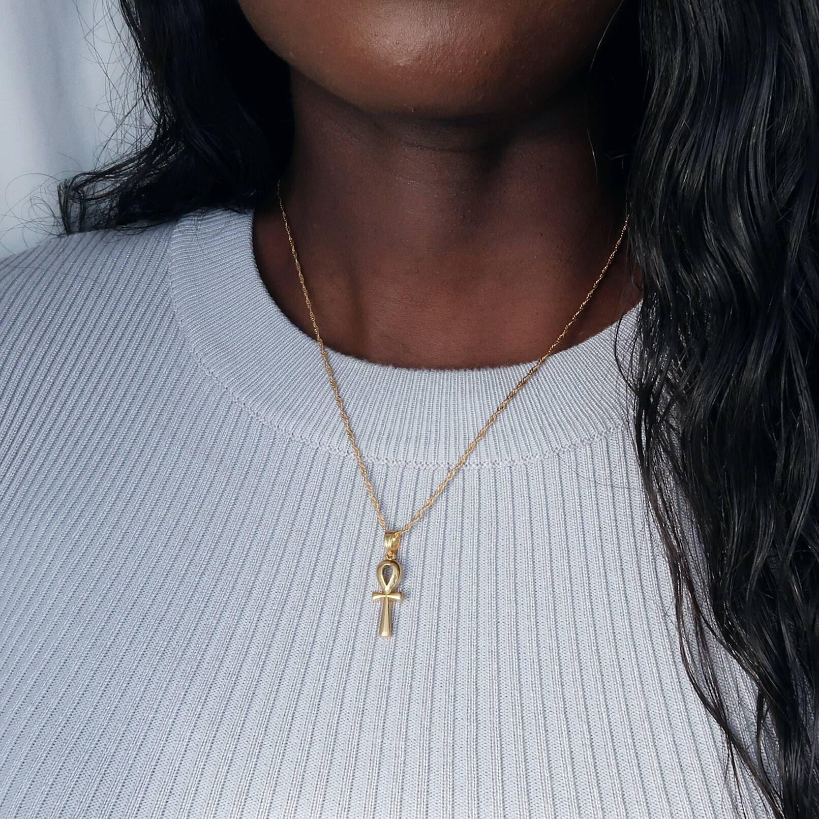 Gold Ankh Necklace Gold Ankh Charm Necklace Egyptian Ankh - Etsy UK