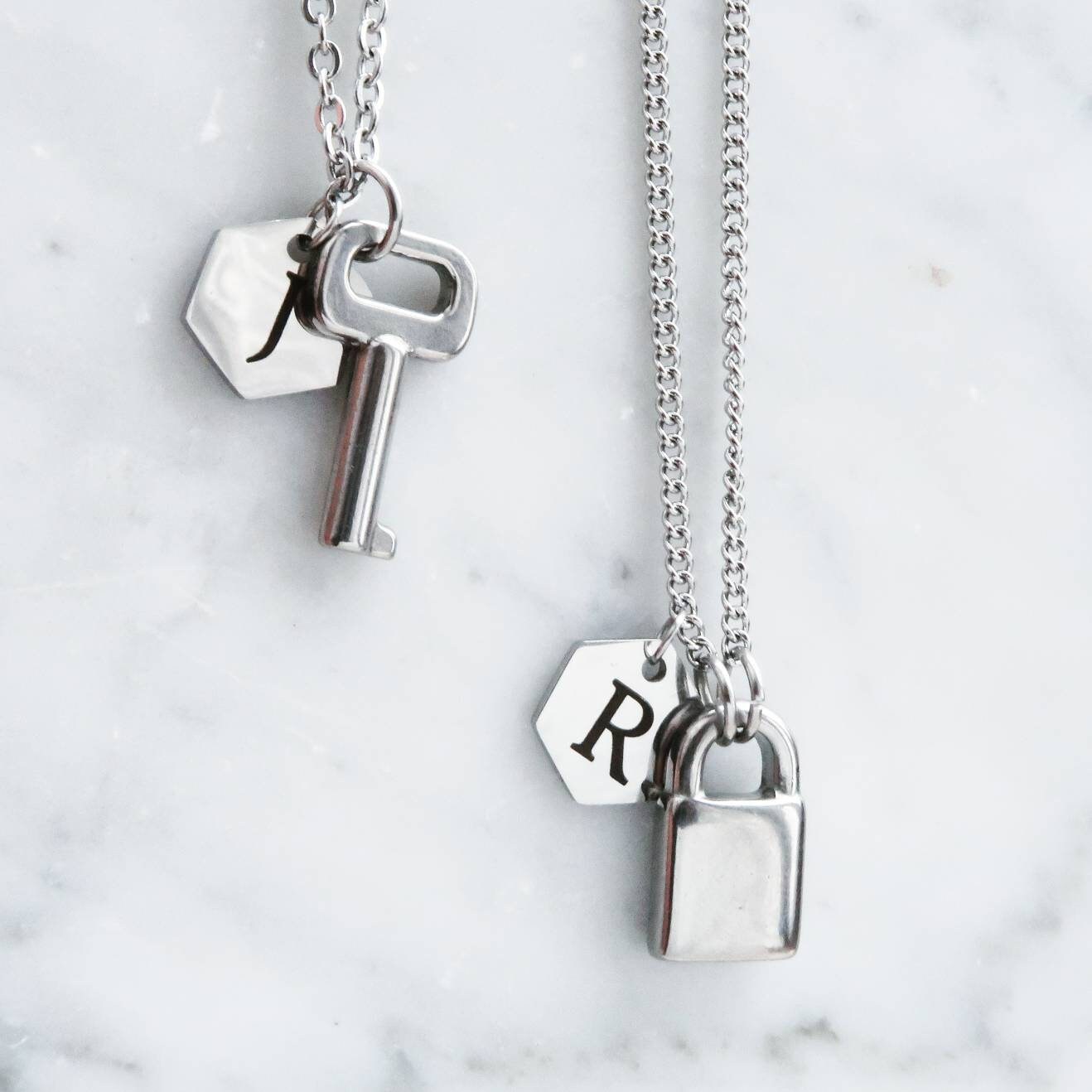 Key Necklace Matching Lock and Key Necklace Friendship - Etsy