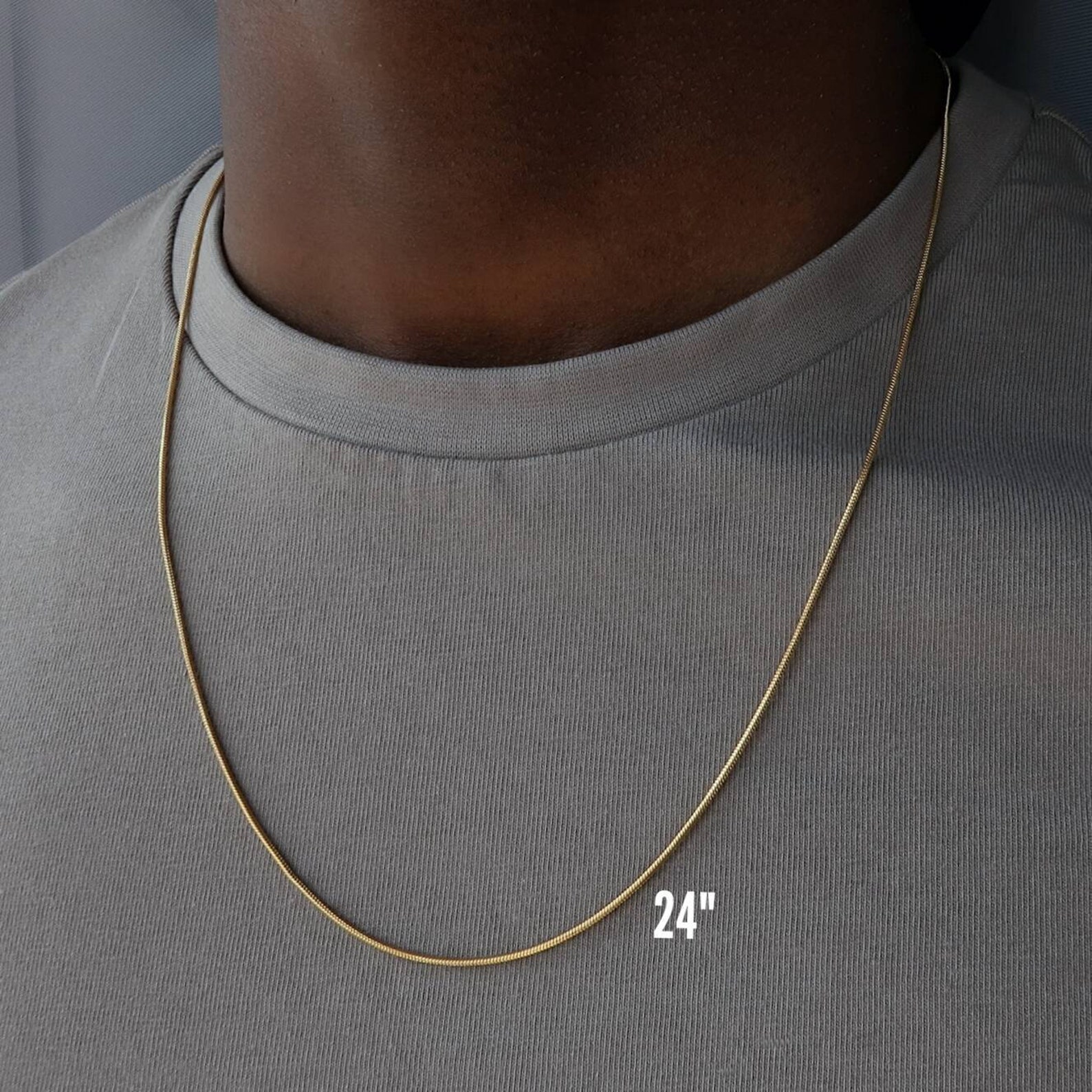 Gold Snake Chain Necklace - Mens Gold Necklace - Dainty 18k Gold Chain ...