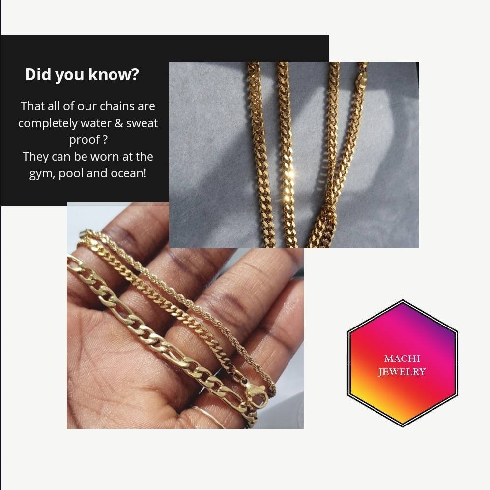 Gold Mens Figaro Chain Italian Style Figaro Necklace 3mm for - Etsy UK