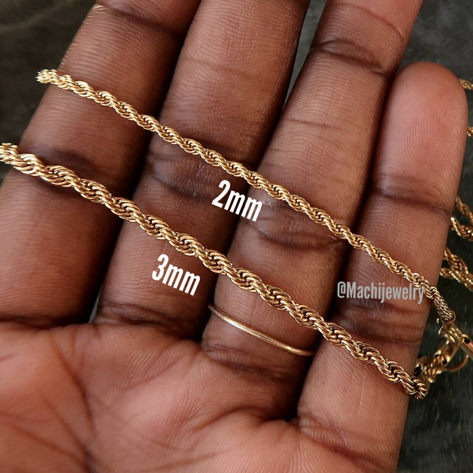 Mens 18k Gold Chain Gold Rope Chain Twist Necklace Chain | Etsy