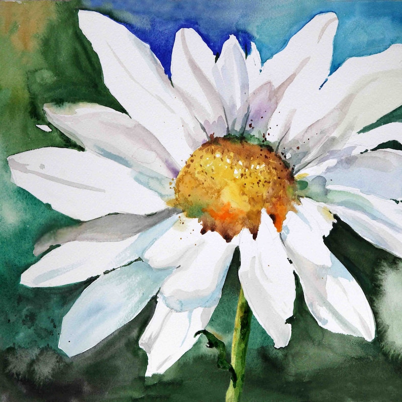 White Daisy Painting - Etsy