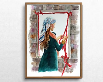 Rahab Scarlet Cord Print - Etsy