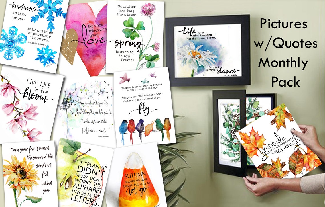 Kindness Quote and Watercolor Snowflakes January Seasonal Set - Etsy