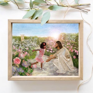Custom Jesus Portrait: Rose Garden Family Memorial, Religious Art - Etsy